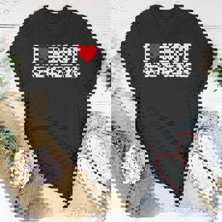 Mens I Love Hot Gingers I Heart Hot Gingers Redhead Ginger Girl Unisex ...