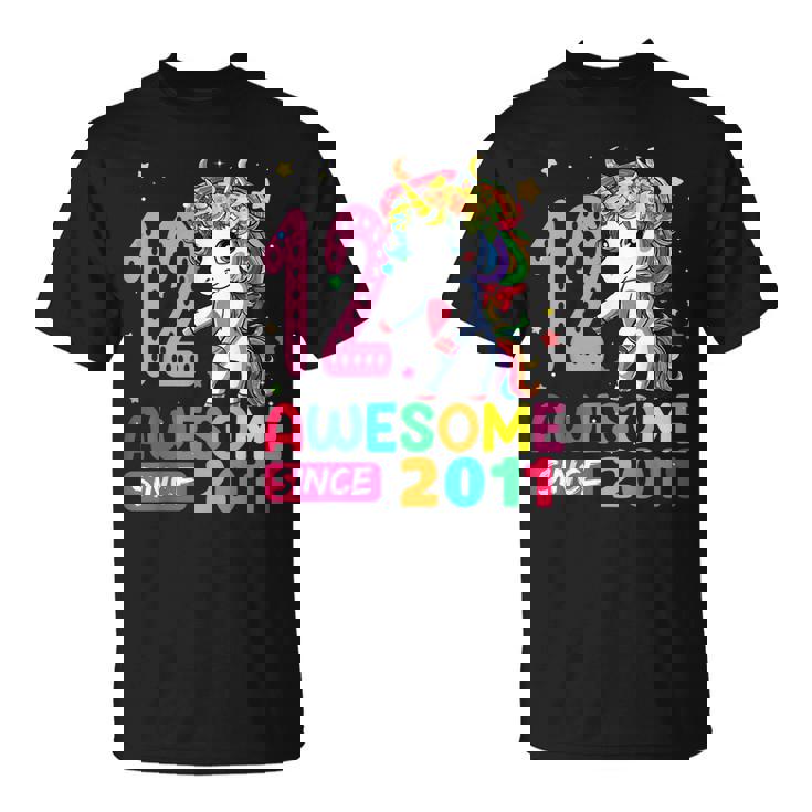 12 Year Old Unicorn Dabbing 12Th Birthday Girl Unicorn Party V4T-shirt | Seseable