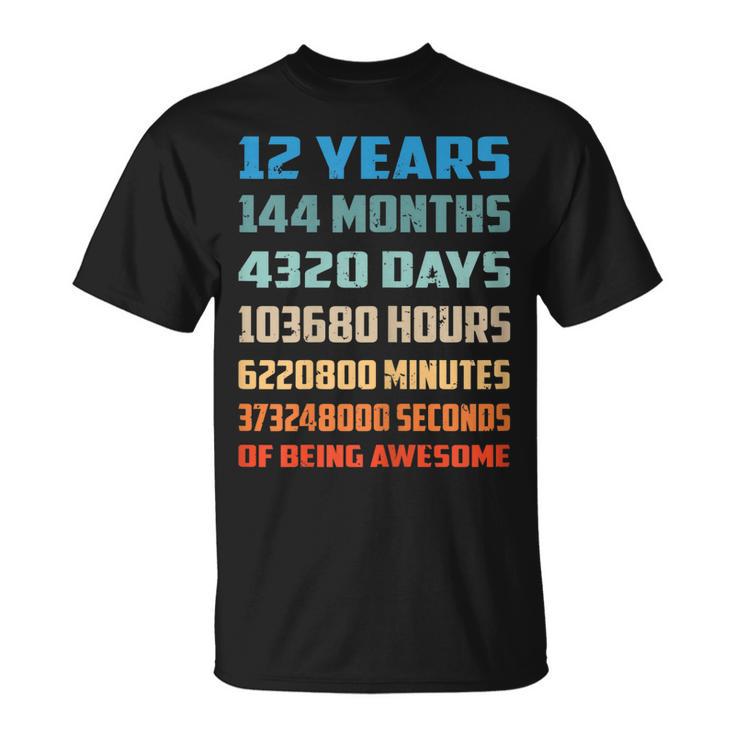 12Th Birthday T Shirt 12 Years Old Being Awesome Shirt Men's Back Print ...