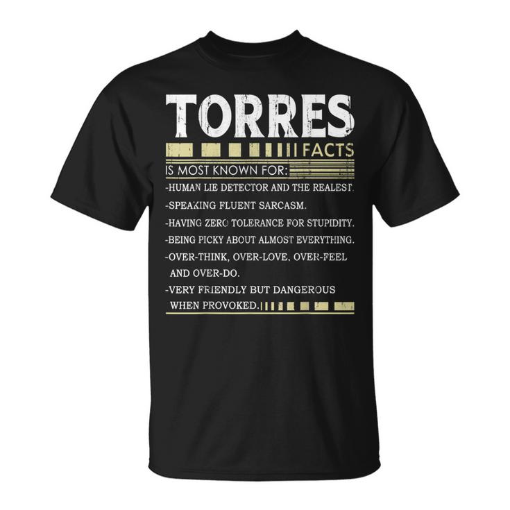 Funny Torres Facts Gift - Torres Name Unisex T-Shirt | Seseable