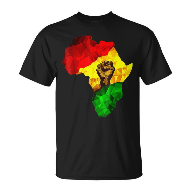 Africa Map Rising Hand Junenth African Pride Freedom Day Unisex T-Shirt ...