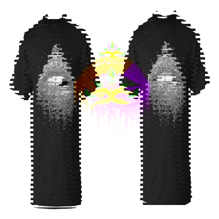 Carnival Party Costume Masquerade Lips Women Mardi Gras T-Shirt - Seseable