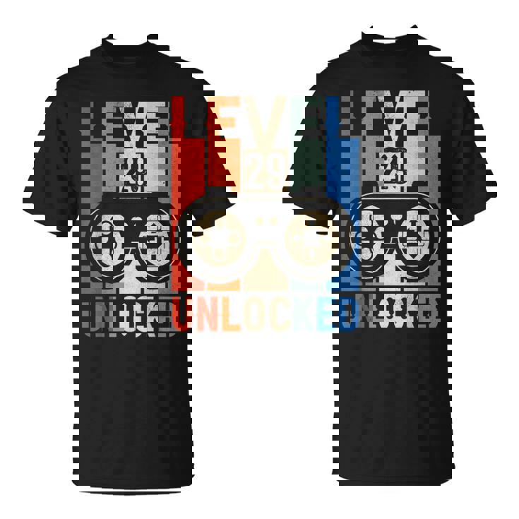 Level 29 Unlocked Video Gamer 29Th Birthday T-shirt - Seseable