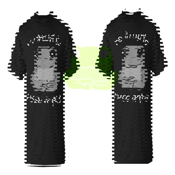 No Thoughts Head Empty Cute Frog Meme Aesthetic Men's Back Print T-shirt | Mazezy