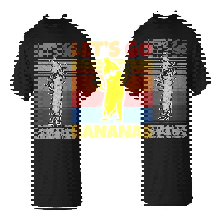 Retro Banana Meme Let Us Go Banana Rocker Bananas T-shirt | Seseable