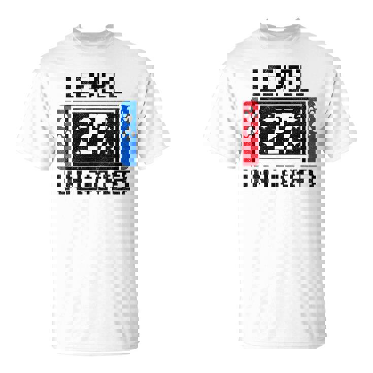 27 Year Old Level 27 Unlocked 27Th Birthday Video Game T-shirt - Seseable
