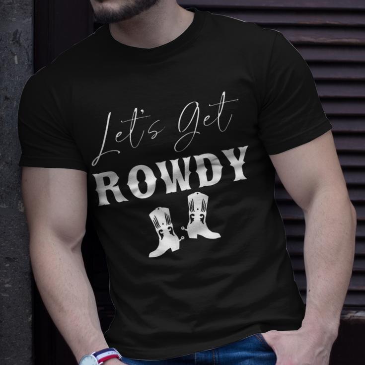 Howdy Lets Get Rowdy Cowgirl Boots Bachelorette Bride Party Unisex T ...