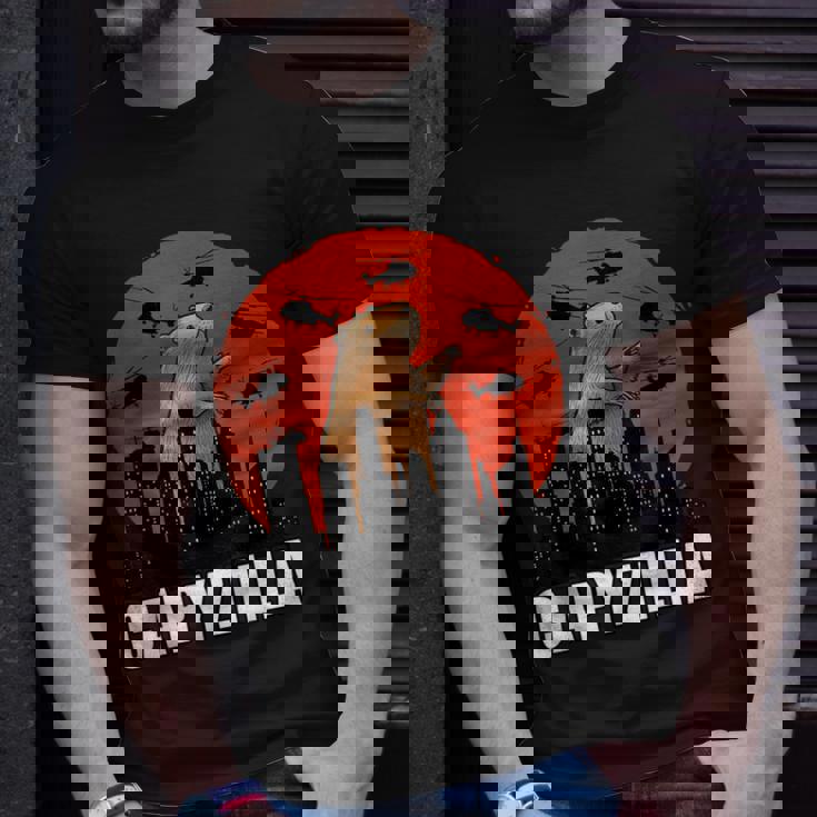 Capybara Funny Capybara Rodent Capyzilla Funny Unisex T-Shirt | Mazezy