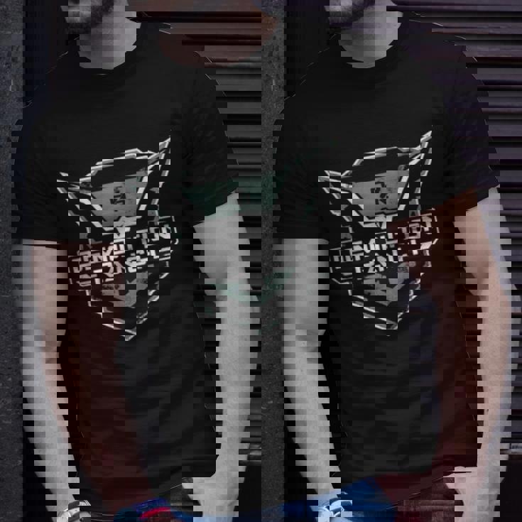 Demolition Ranch Monochrome Shield Logo Unisex T-Shirt | Mazezy