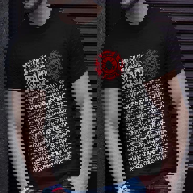 Firemans Prayer Firefighter Fire Dept Rescue Team Grunge T-Shirt - Seseable