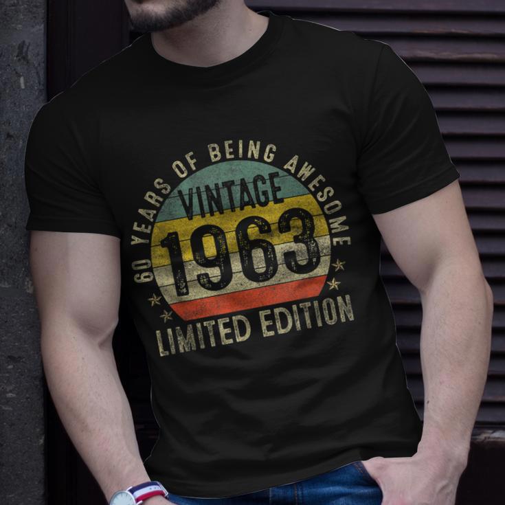 Vintage 1963 Limited Edition 60Th Birthday 60 Years Old T-shirt - Seseable