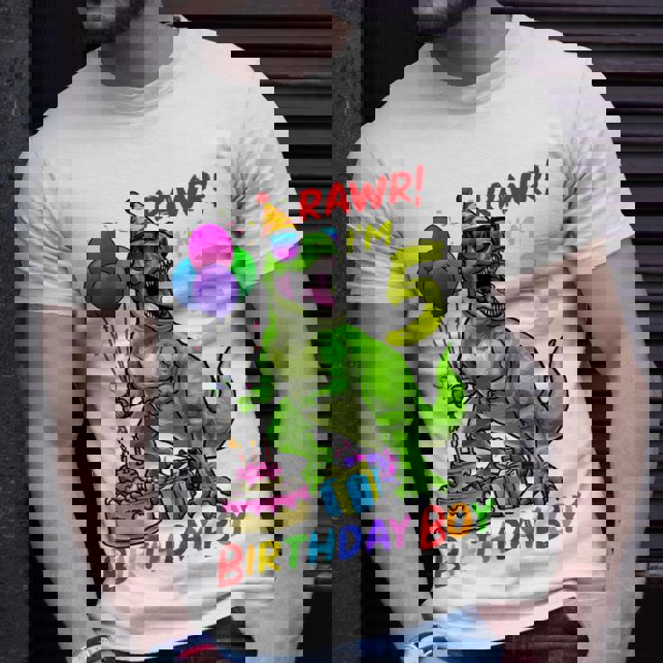 Kids 5Th Birthday Boy T Rex Dinosaur Themed Birthday Party Gift Unisex T-Shirt | Mazezy