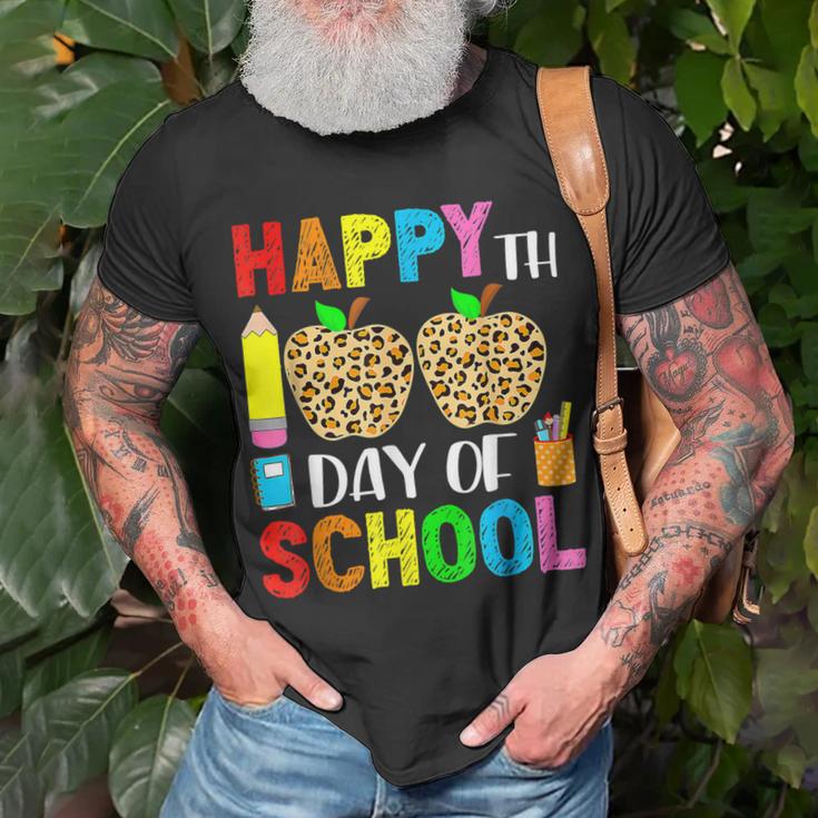 100 Days Of School Leopard Print Teacher And Student V2T-shirt - Seseable