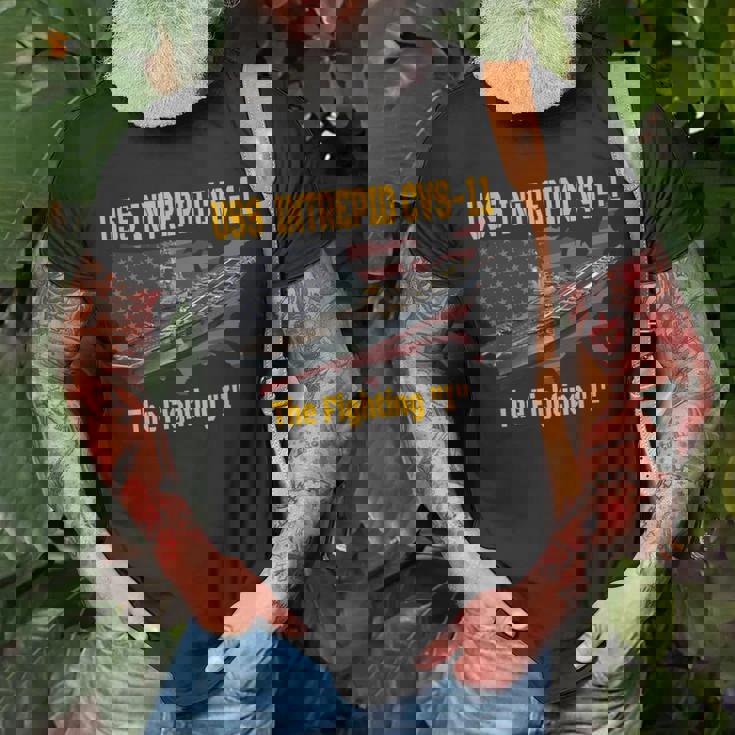 Aircraft Carrier Uss Intrepid Cvs-11 Veterans Day Father Day T-Shirt ...