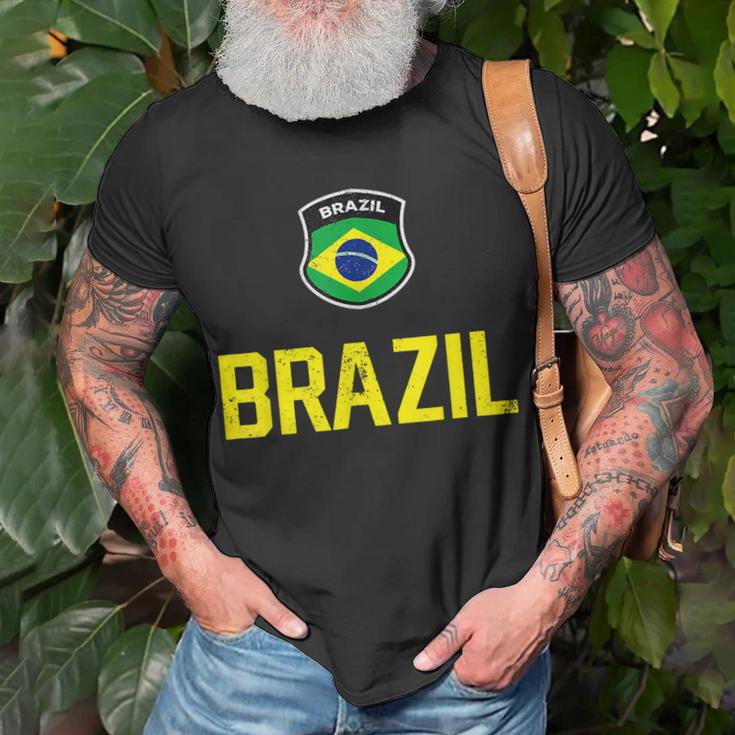 Brazil Soccer Fan Dabbing Football Brazilian Flag T-shirt - Seseable