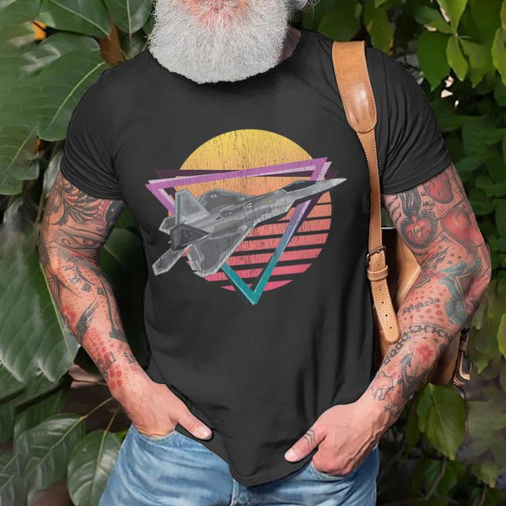 F22 Raptor Fighter Jet Vaporwave Aesthetic Retrowave Jet Unisex T-Shirt ...