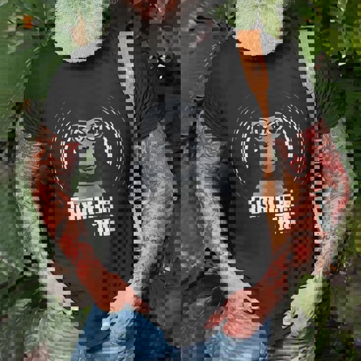 Gorilla Tag Monke Vr Gamer Party Time Black Gorilla Unisex T-Shirt | Mazezy