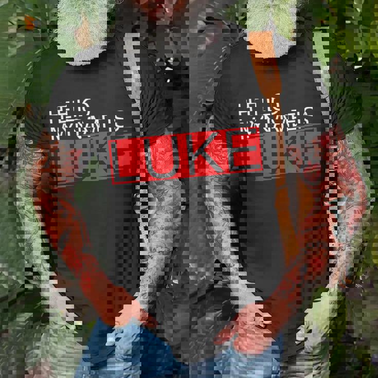 Luke Name Tag Men & Newborn Kids Hello My Name Is Luke T-Shirt - Seseable