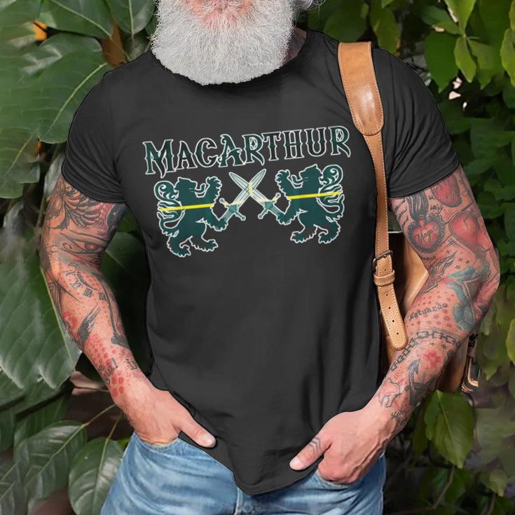 Macarthur Scottish Clan Family Kilt Tartan Lion T-shirt - Seseable