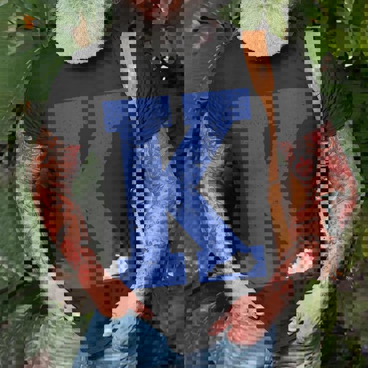 Vintage Blue Letter K Kentucky T-shirt - Thegiftio