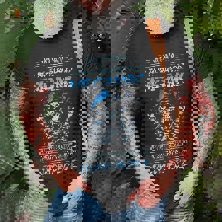 Walk Away I Am A Grumpy Old Mechanic I Have Anger Issues Unisex T-Shirt ...