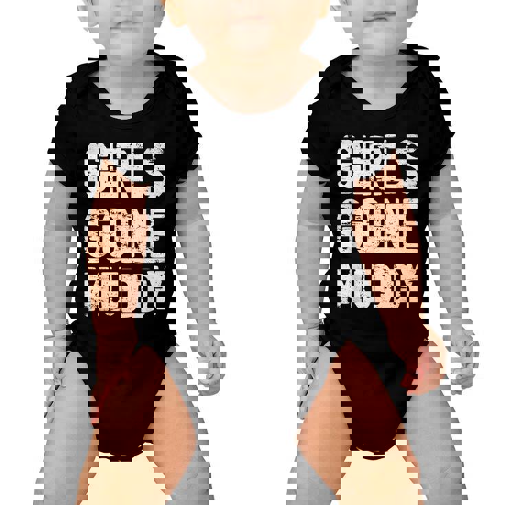 Girls Gone Muddy Funny Mudding Mud Run Retro Marathon Runner Infant ...